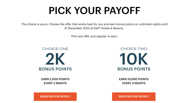 Register For Bonus Points With IHG's New 'Pick Your Payoff' Promotion ...